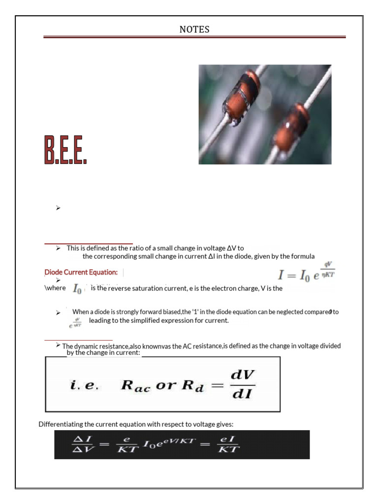 Bee Notes 2 Pdf Diode Electrical Components