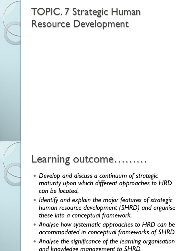 Strategic Human Resource Development | PDF | Knowledge Management ...