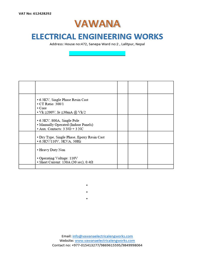 RFQ-NGT Panel Components 2025-08-13 | PDF | Mains Electricity | Electronic Engineering