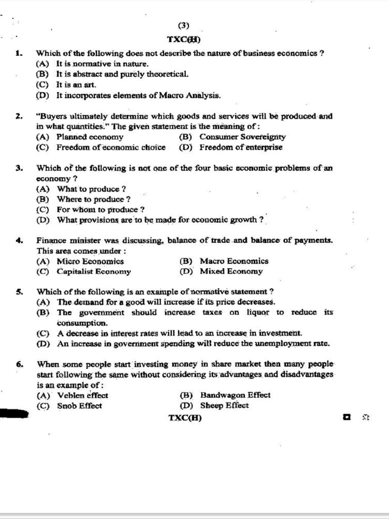 Economic Test | PDF | Monopoly | Economic Equilibrium