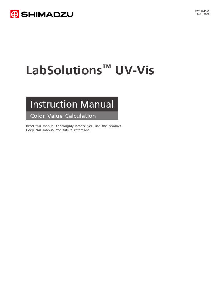 LabSolutions UV-Vis Color Calculation Guide | PDF | Psychophysics | Color
