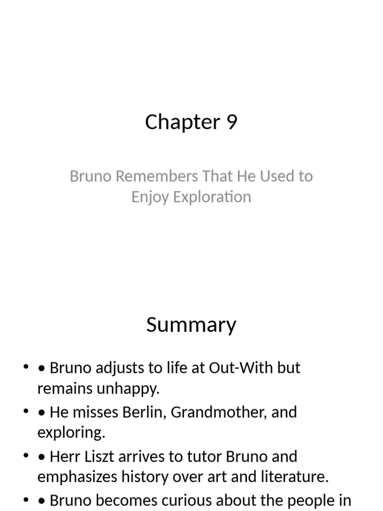 Boy in Striped Pyjamas Chapter 9 10 Slides | PDF