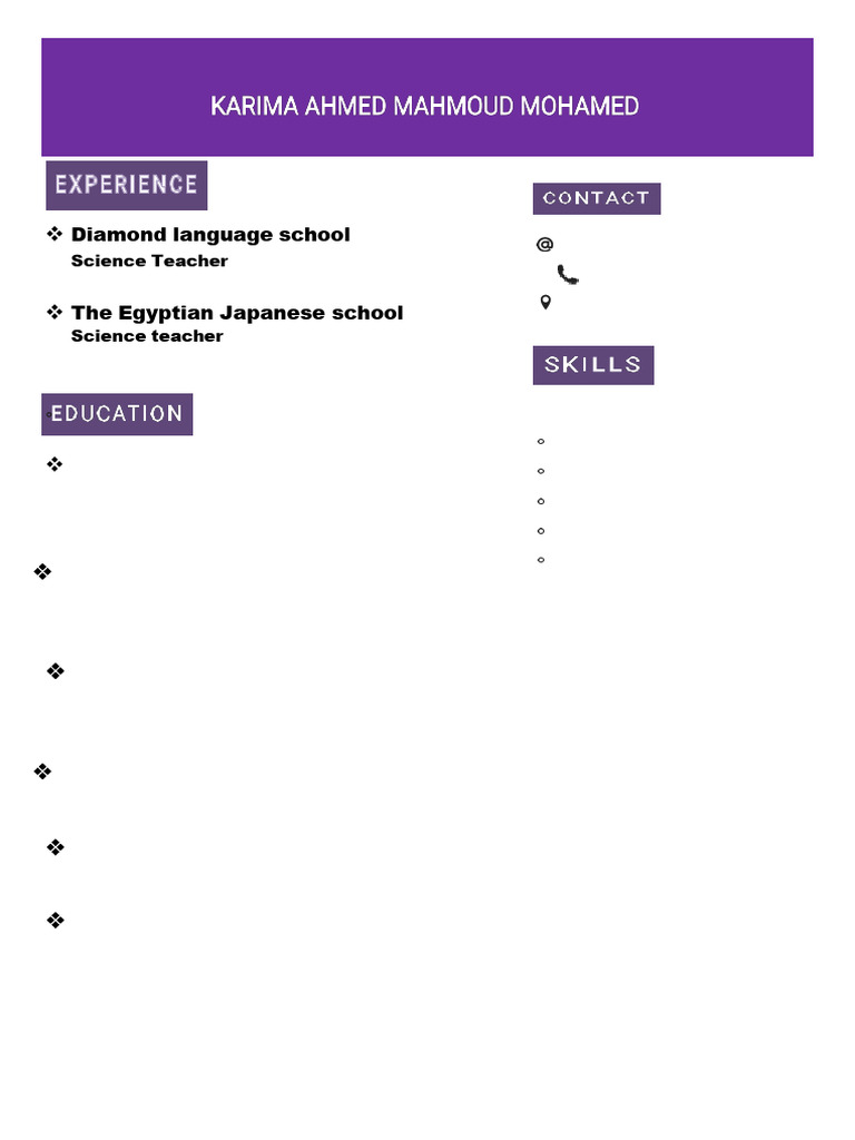 Diamond Language School: Science Teacher | PDF