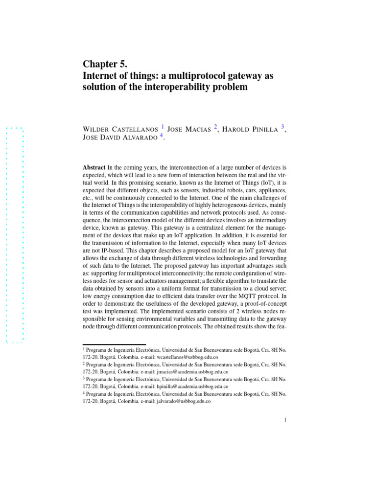 Internet of Things A Multiprotocol Gateway As Solu | PDF | Internet Of ...