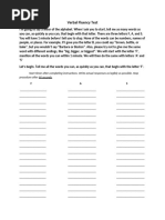 D-Kefs - Verbal Fluency Test | PDF