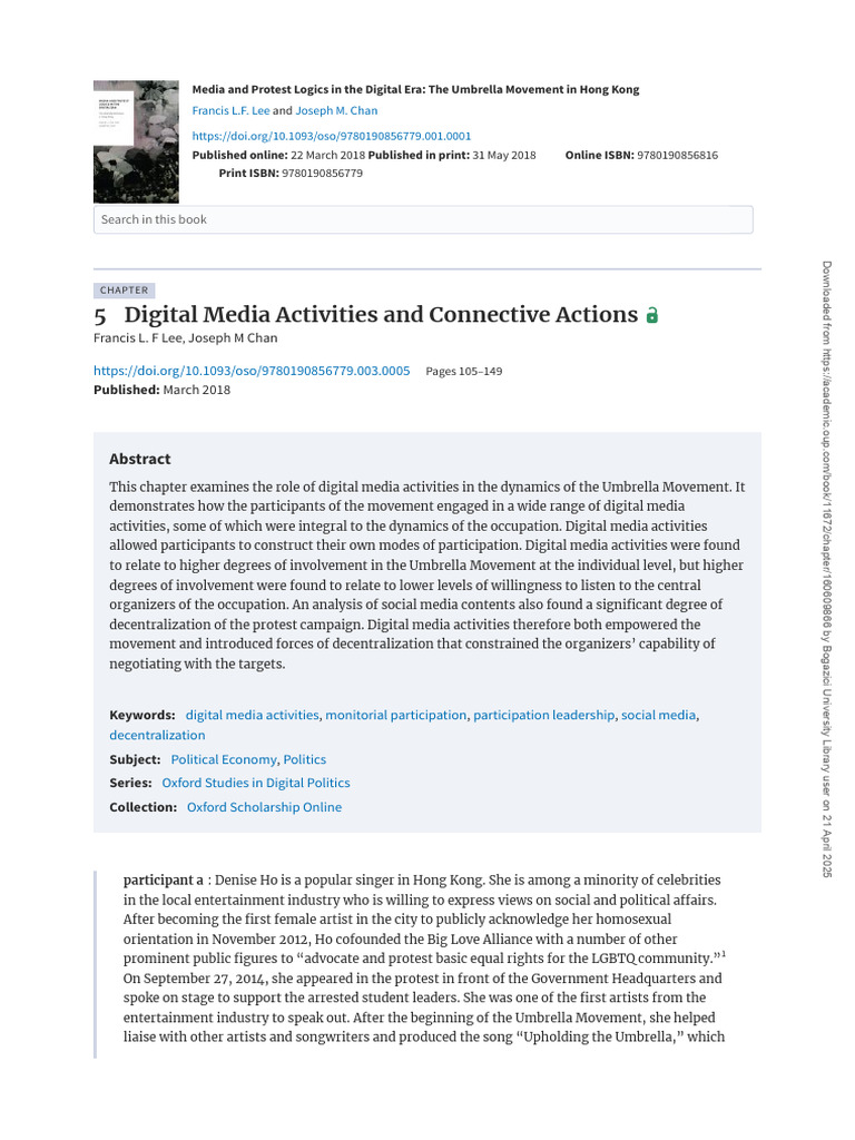 5 Digital Media Activities and Connective Actions: Search in This Book ...