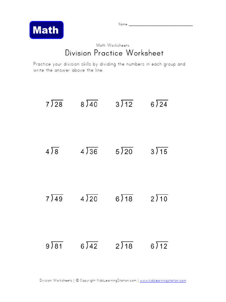 Simple Division Worksheet5 | PDF