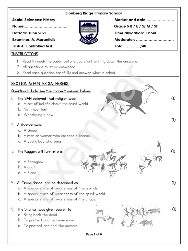 Grade 5 History Mid Year Examination 2021 | PDF | Pastoralism | Agriculture