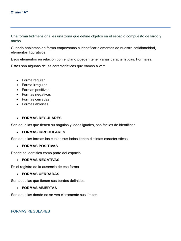 TP 4 Caracteristicas de La Forma REGULARES IRREGULARES ETC | PDF