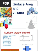 Class 10 Surface Area and Volume Formulas | PDF