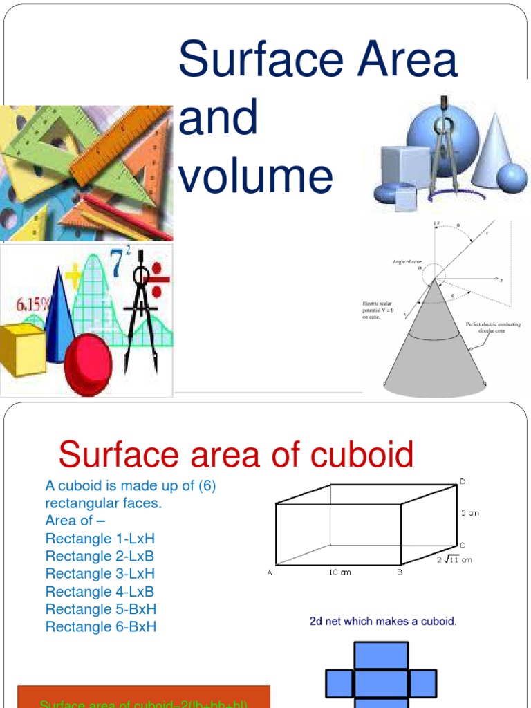 Surface Area and Volume | PDF | Surface Area | Sphere