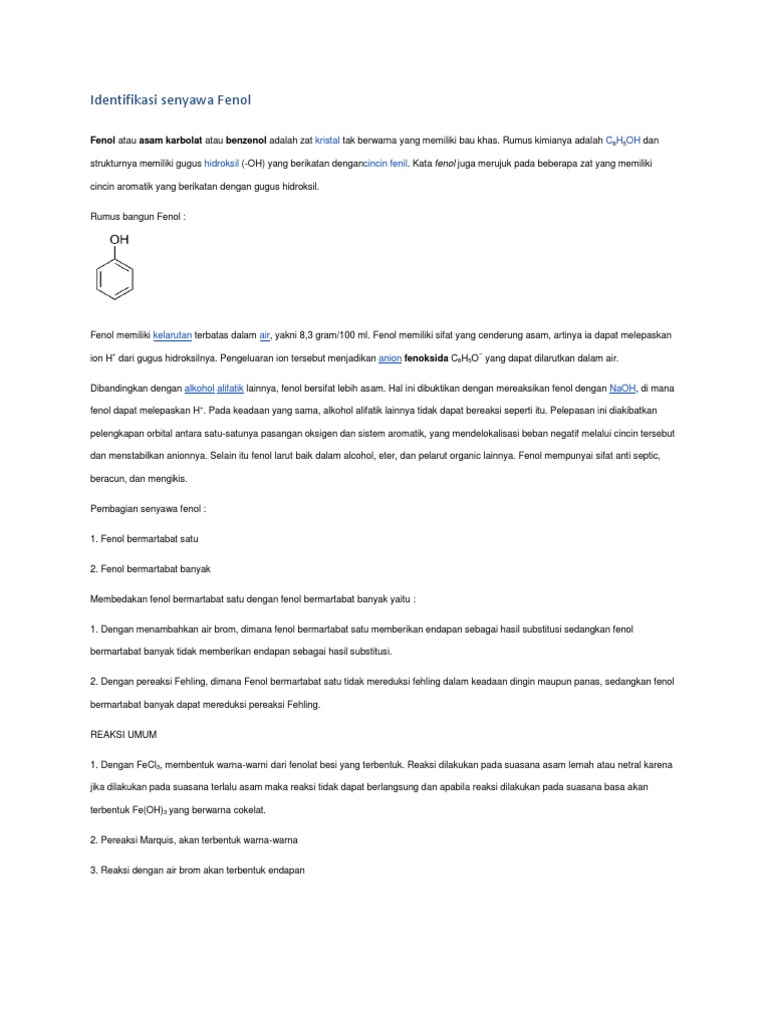 Identifikasi Senyawa Fenol | PDF