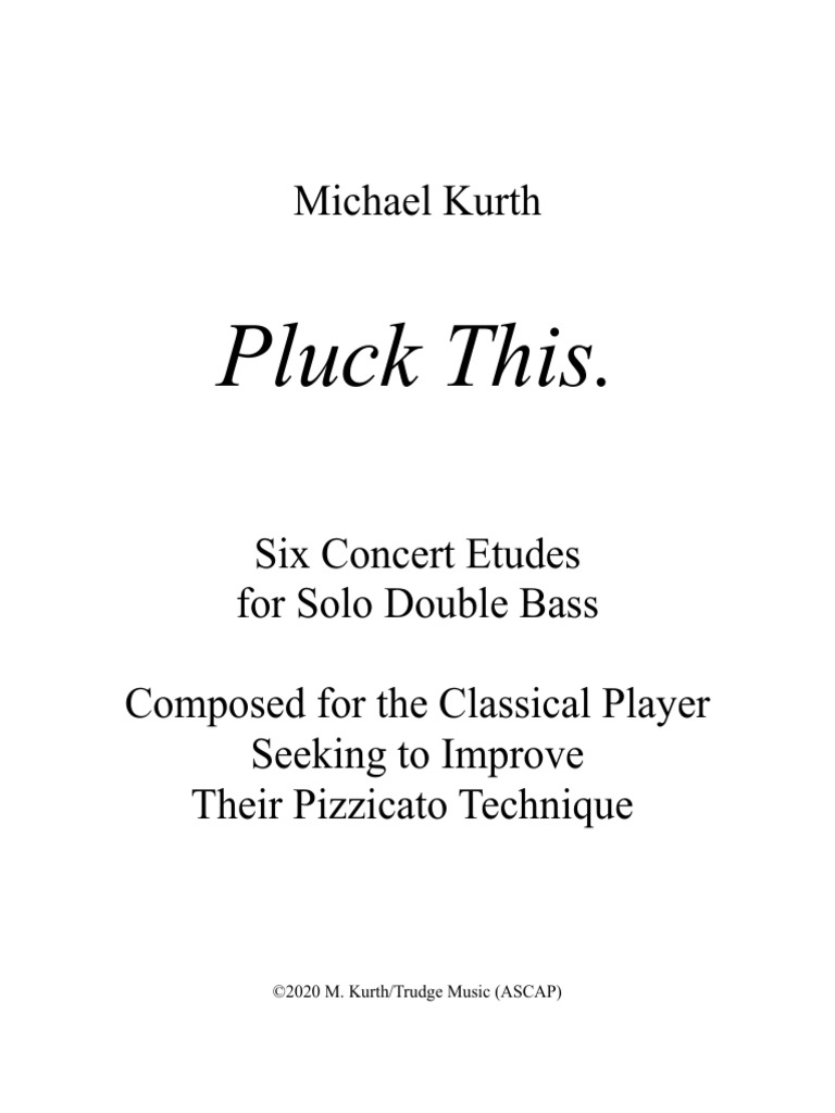 Michael Kurth - Pluck This - Bass | PDF | String Instruments | Double Bass