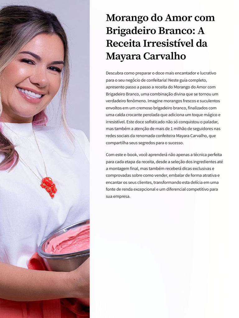 Morango Do Amor Com Brigadeiro Branco A Receita Irresistivel Da Mayara Carvalho | PDF | Creme ...