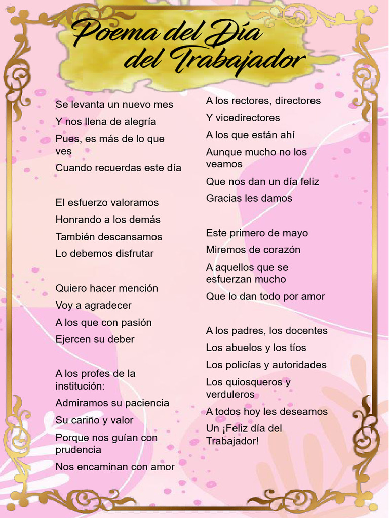Poema para el Día del Trabajador | PDF