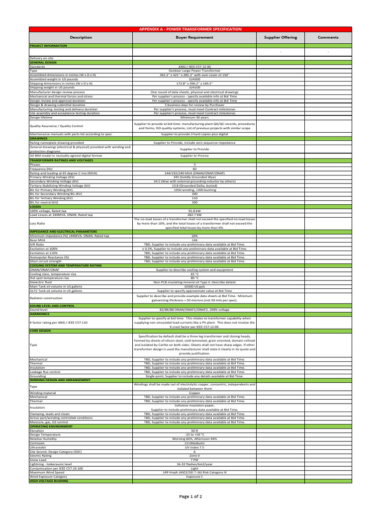 345kV Transformer Specs | PDF | Transformer | Electrical Components
