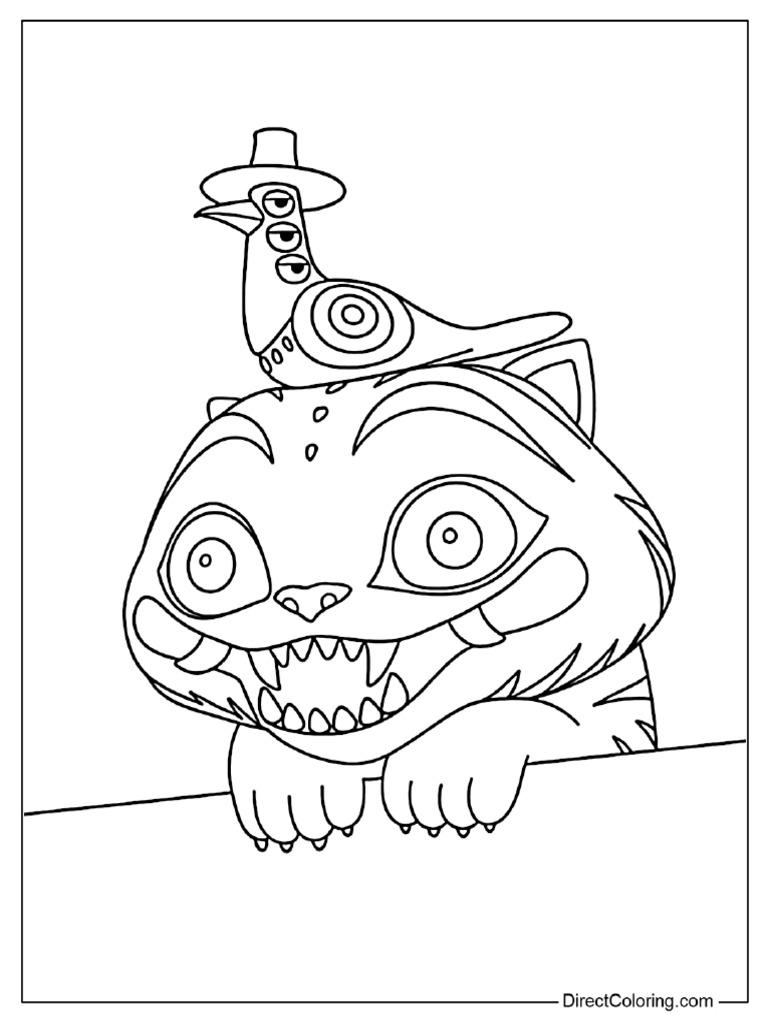 Tiger Derpy and Bird Sussie Coloring Page | PDF
