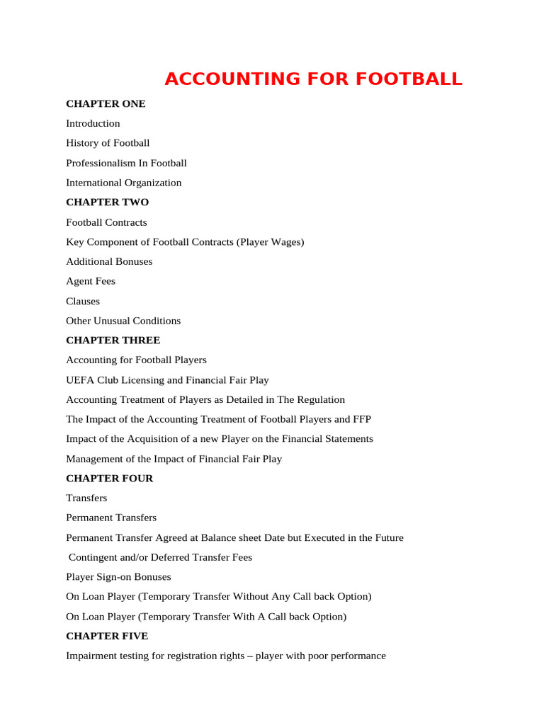 Acc and Fin For Football Note-1 | PDF | Goodwill (Accounting ...