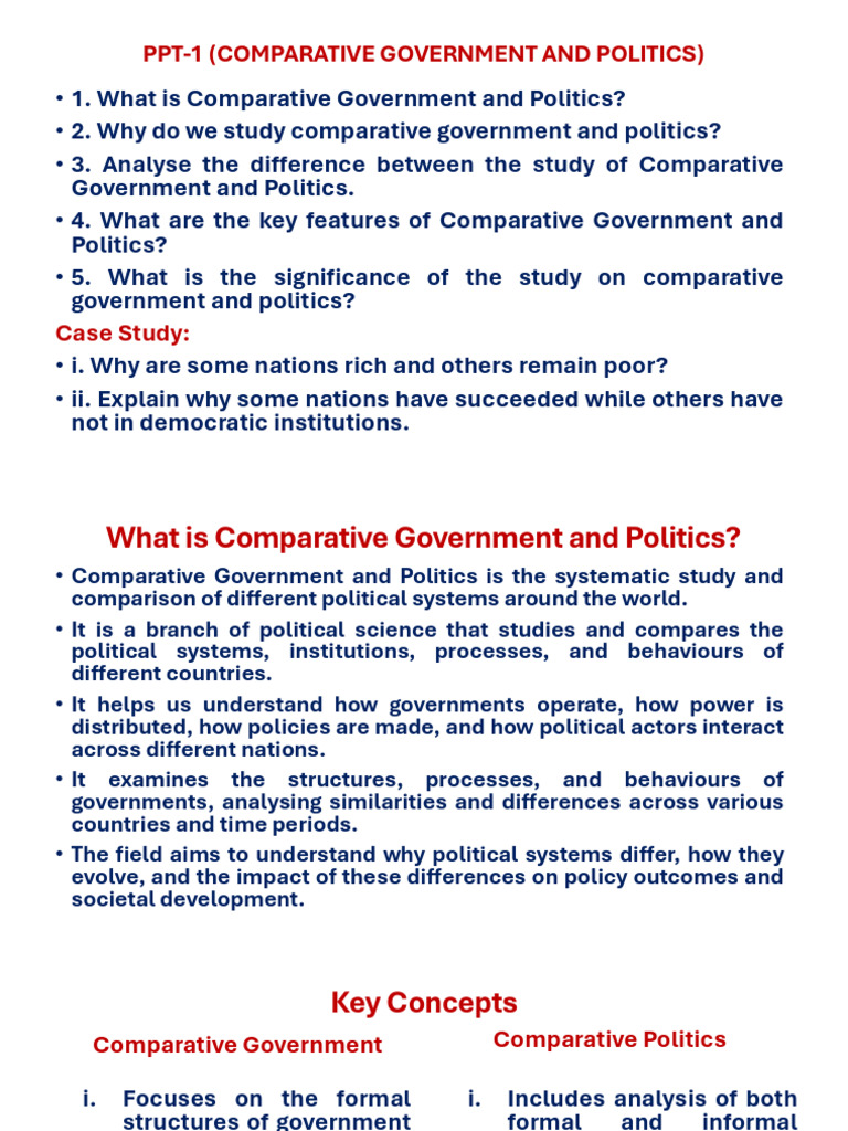 PPT-01 (Comparative Govt & Politics) | PDF | Authoritarianism | World ...