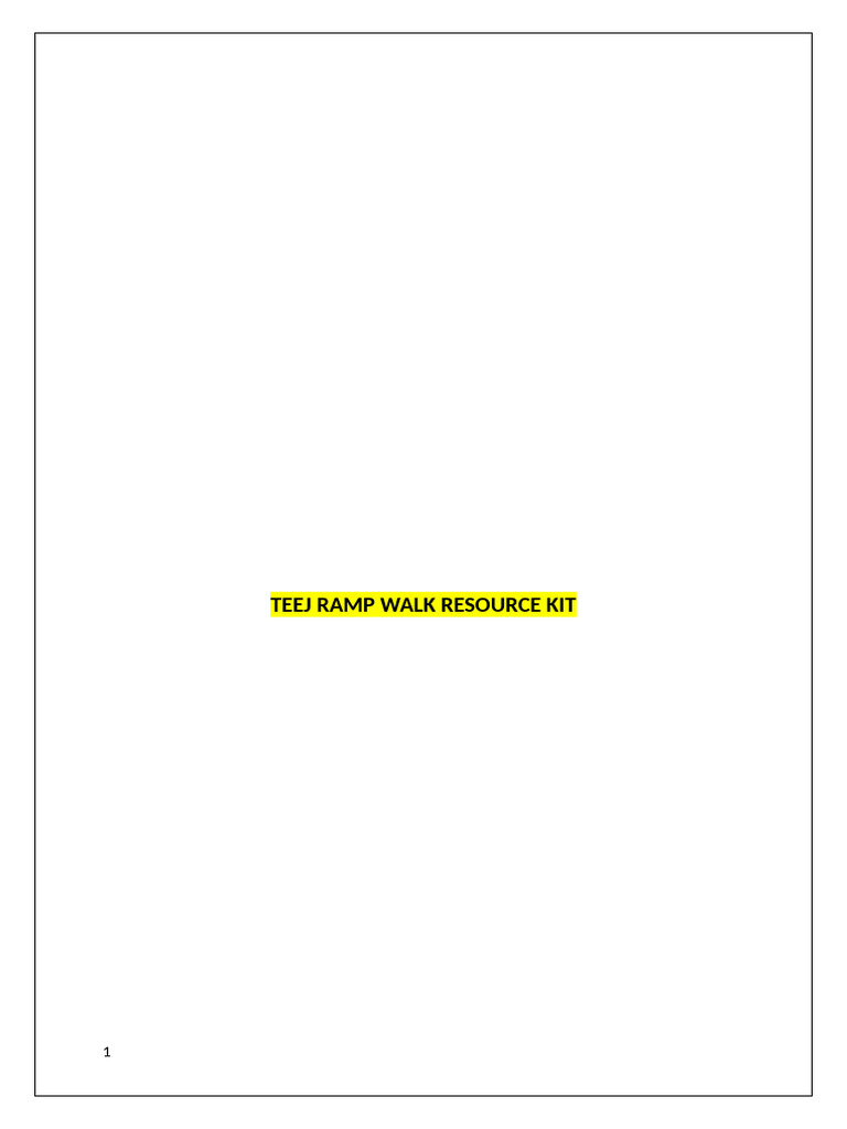Teej Ramp Walk - Resource Kit | PDF | Observances | July Observances