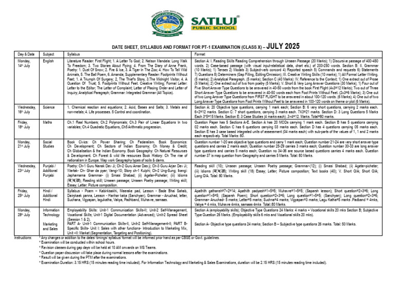 10 Date Sheet | PDF | Equations