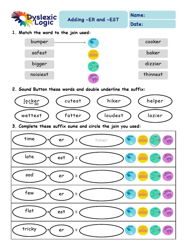 Mastering -ER and -EST Suffixes | PDF