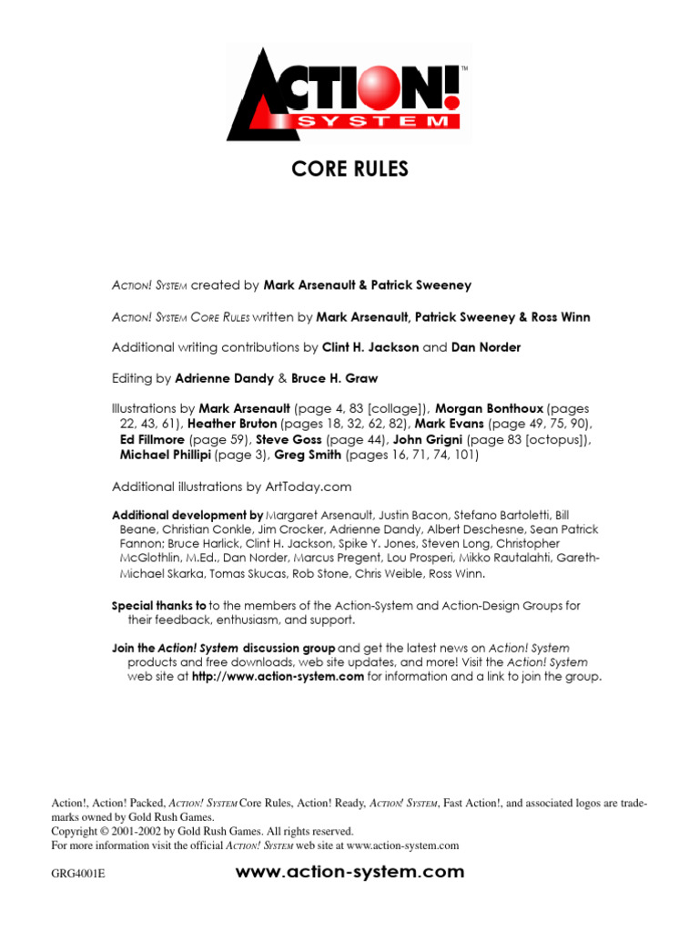Action System - Gold Rush Games - Core Rulebook - Action System | PDF ...