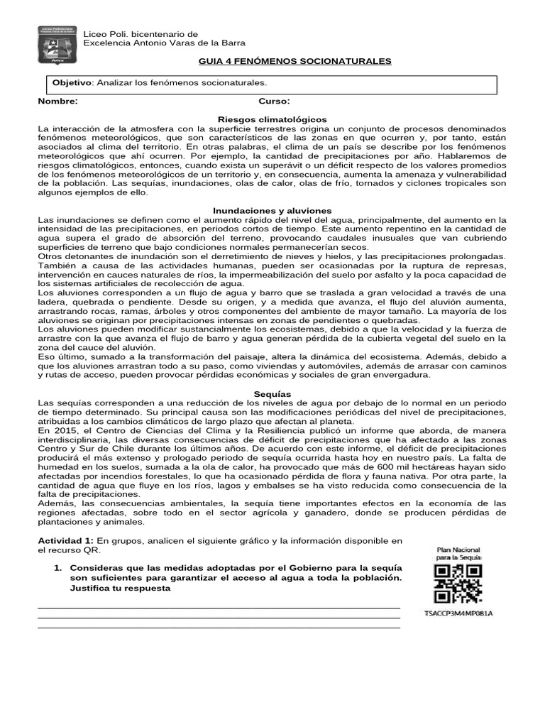 Guia 4 Fenómenos Socionaturales | PDF | Inundar | Agua