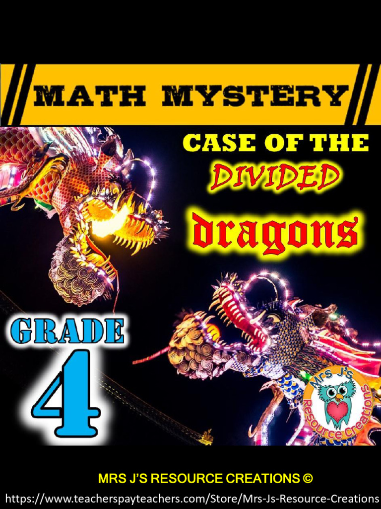 Division Math Mystery - GRADE 4 - Case of The Divided Dragons | PDF ...