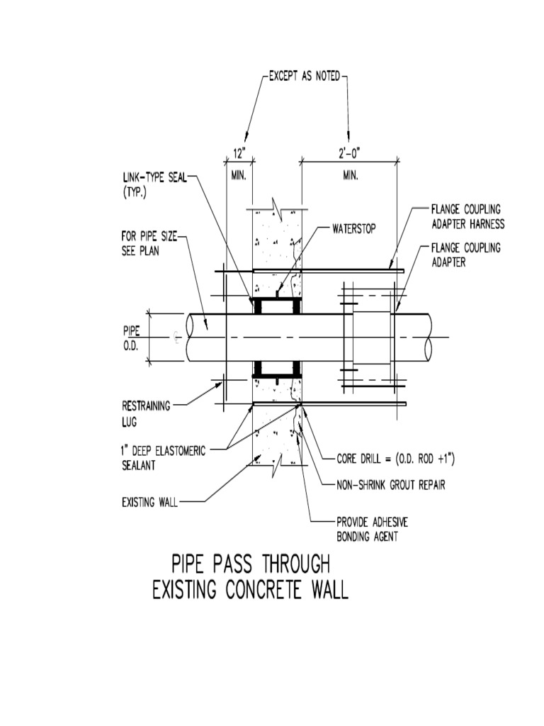 40 05 08D - Pipe Pass Through Existing Wall | PDF