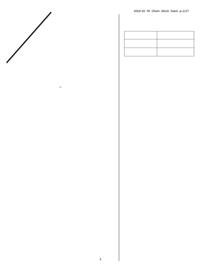 F6 Chemistry Mock Exam 2019-20 | PDF | Chemistry | Titration