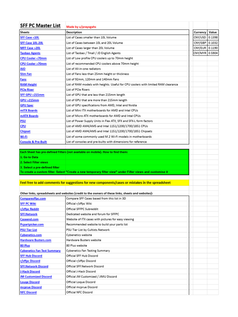SFF PC Master List | PDF | Graphics Processing Unit | Computer Science