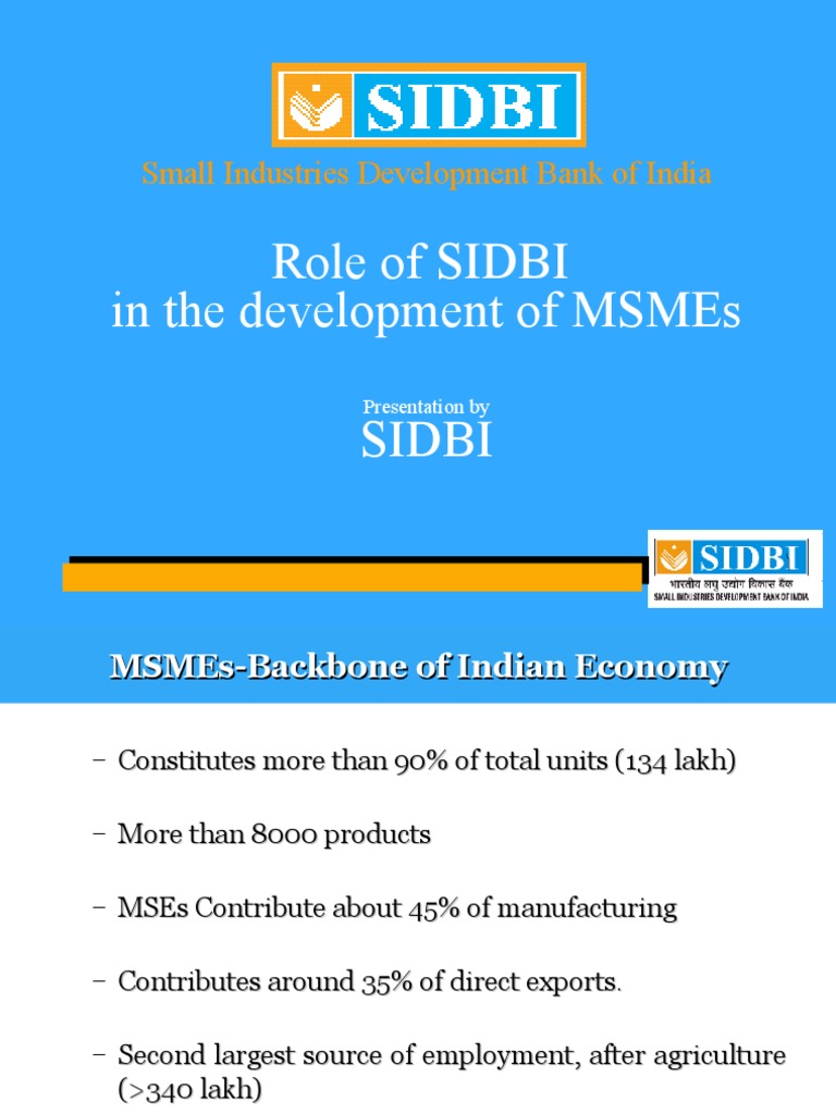 SIDBI Presentation | PDF | Loans | Credit (Finance)
