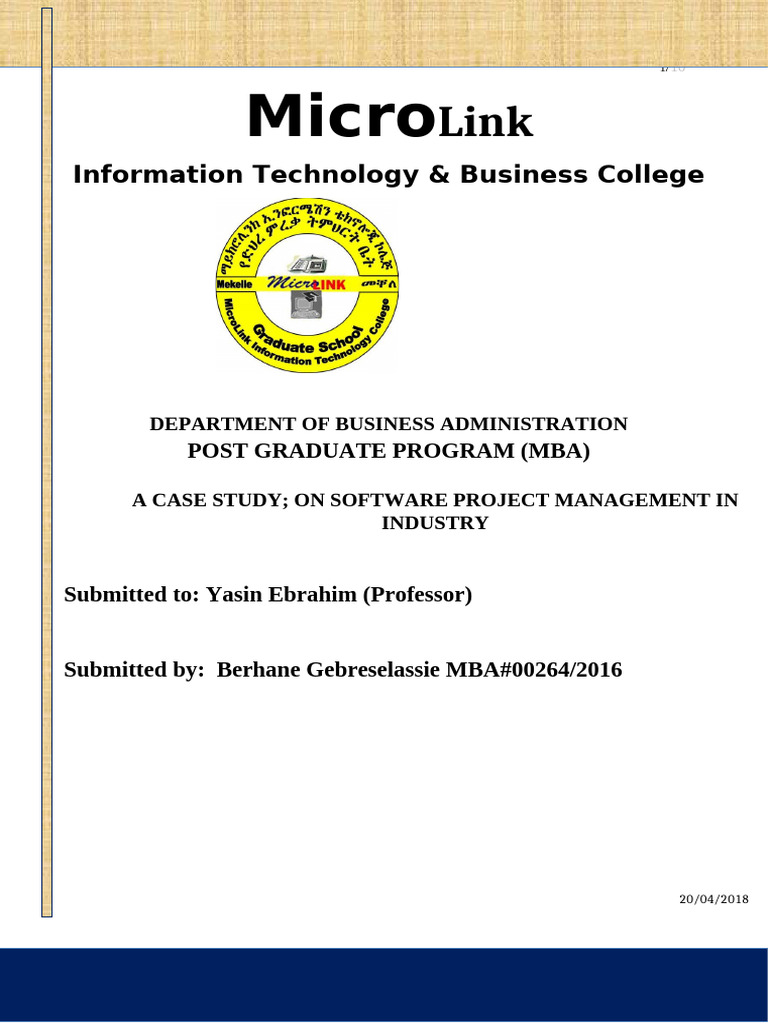 Soft Ware Industry Project Management Case Study (PM) | PDF | Project ...