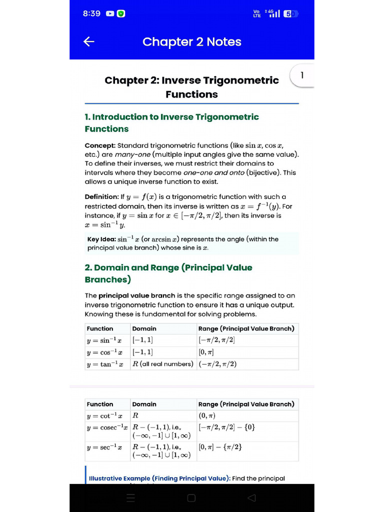 Class 12th Inverse Trigonometry | PDF