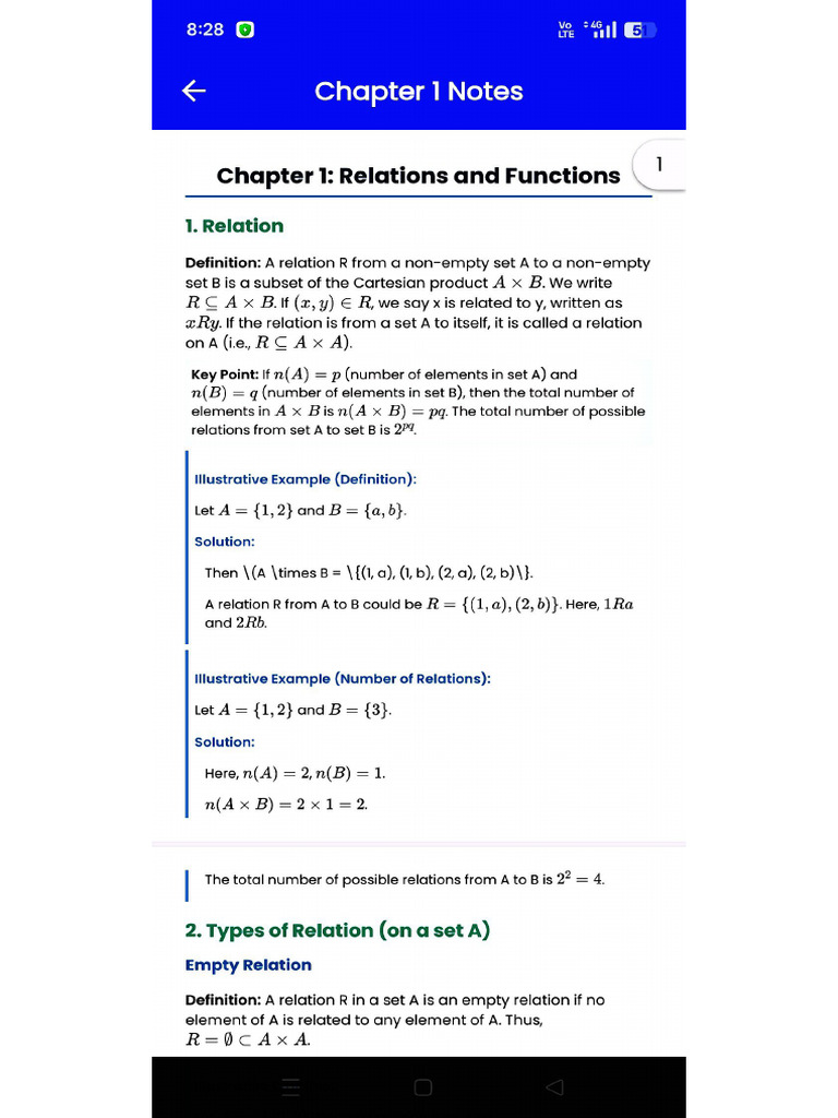 Class 12th Relation and Function | PDF