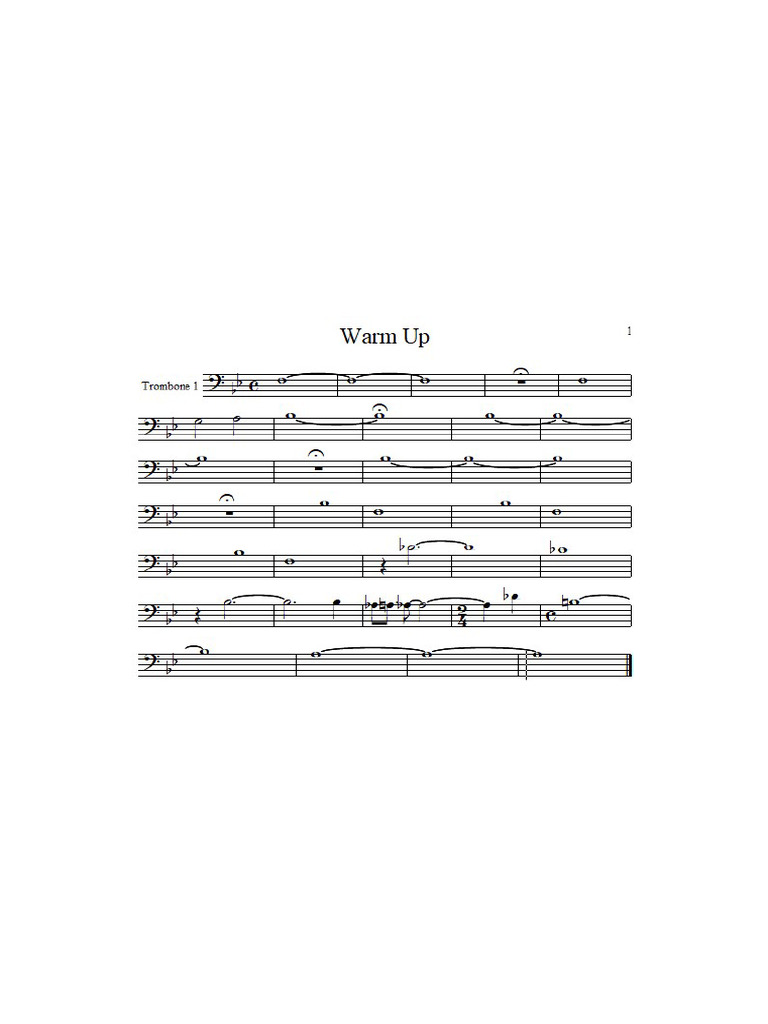 Trombone 1 Warm Up Phanton | PDF