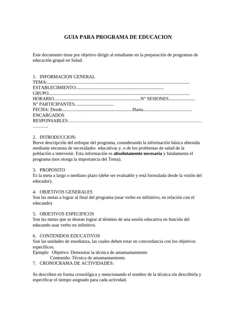Guia Programa Educativo | PDF | Aprendizaje