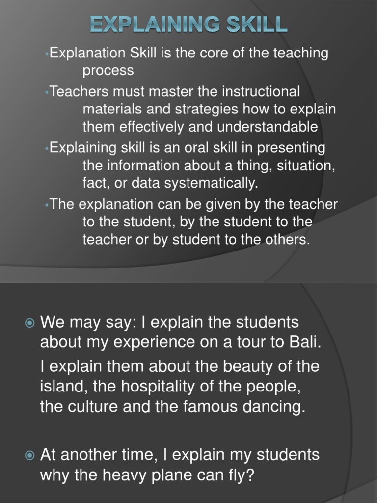 Explaining Skill | PDF | Understanding | Inductive Reasoning
