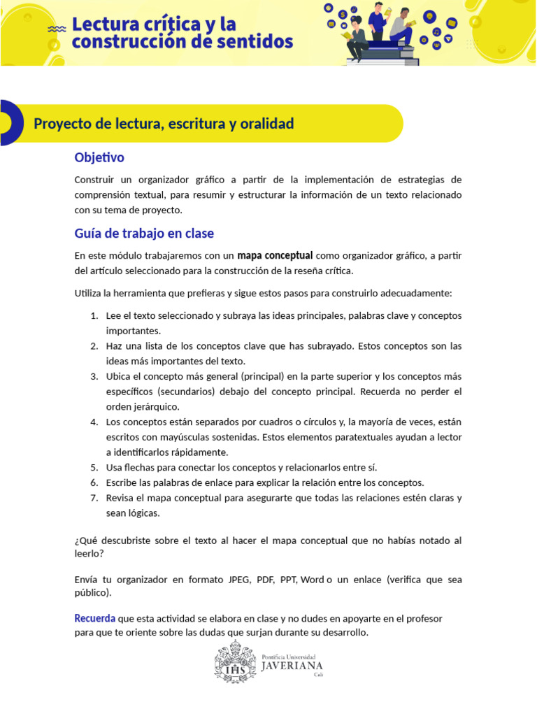 Guía Trabajo en Clase_ Organizador Gráfico - Copy | PDF