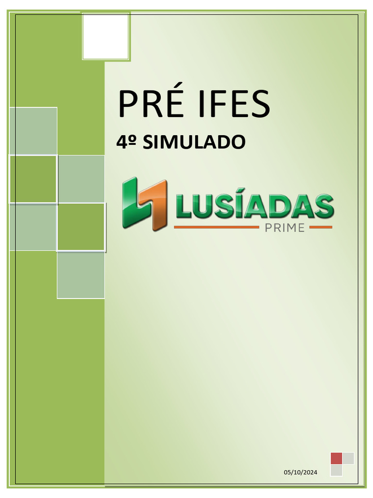4º SIMULADO IFES 2024 Impressão | PDF | Índice de massa corporal