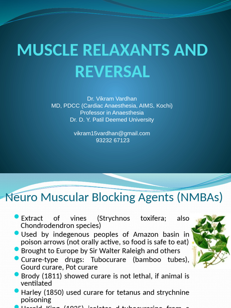 Muscle Relaxants: Types and Mechanisms | PDF | Acetylcholine | Pharmacology