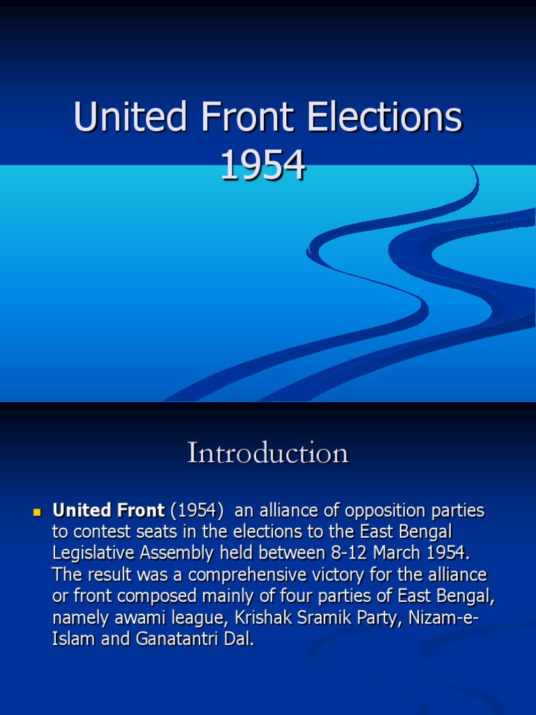 United Front.1954ppt | South Asia | Pakistan