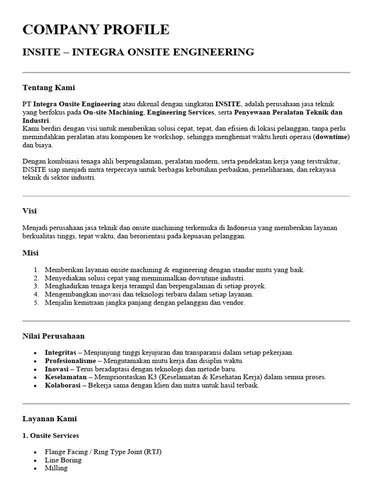 Rev.1 Draft Company Profile Insite | PDF