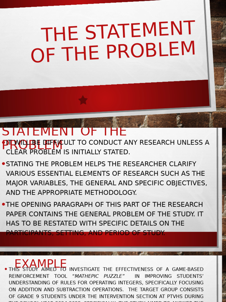 The Statement of The Problem | PDF | Causality | Scientific Method
