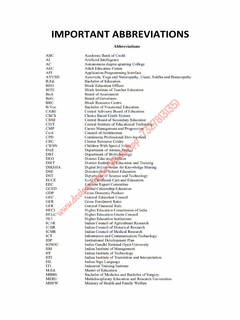 Abbreviation | PDF