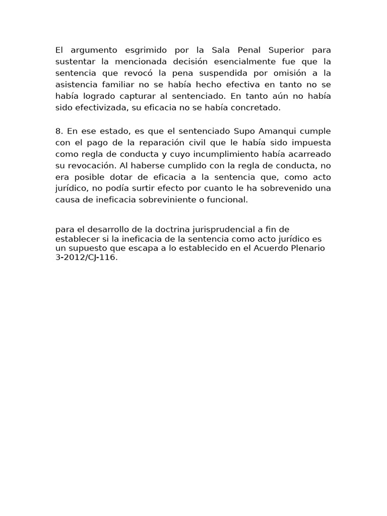 El Argumento Esgrimido Por La Sala Penal Superior para Sustentar La ...