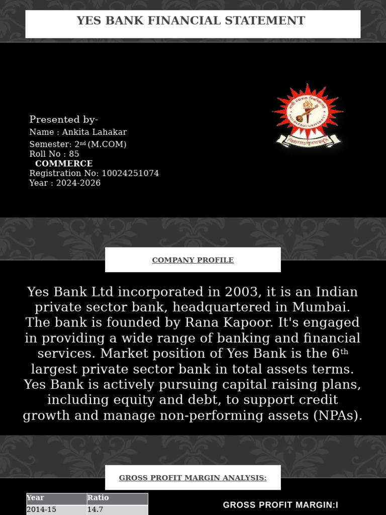 Yes Bank Financial Statement Analysis | PDF | Banks | Corporations