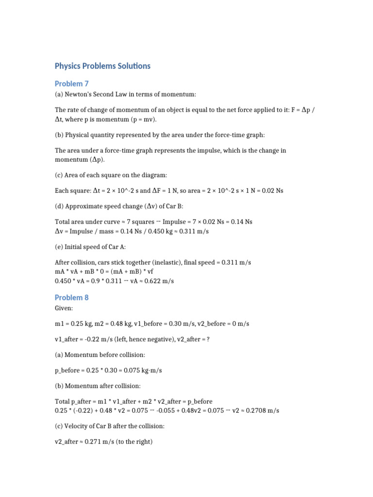 Physics_Problems_Solutions 2 | PDF
