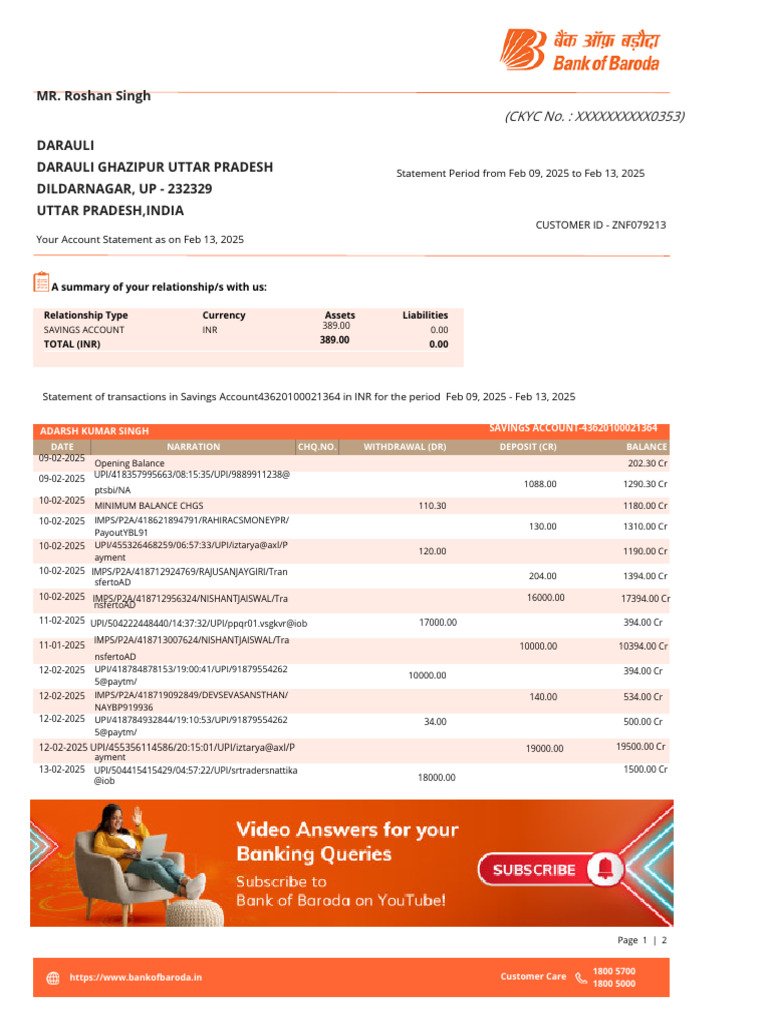 Savings Account Statement Summary | PDF | Financial Markets | Banks